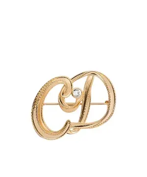 Dior Cd Ribbon Brooch - Yellow