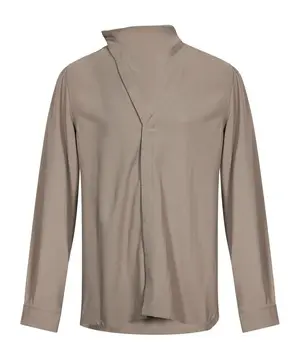 Rick Owens Asymmetric-front Long-sleeve Shirt