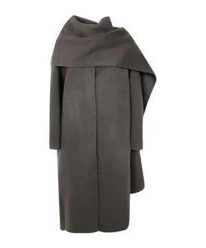 Soeur Finn Draped Wool Coat - Khaki