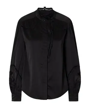 Isabel Marant Étoile Broderie Anglaise Silk-blend Blouse - Black