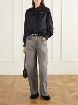 Isabel Marant Étoile Broderie Anglaise Silk-blend Blouse