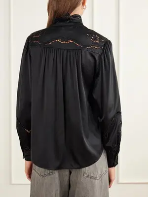 Isabel Marant Étoile Broderie Anglaise Silk-blend Blouse