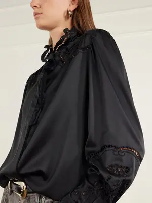Isabel Marant Étoile Broderie Anglaise Silk-blend Blouse