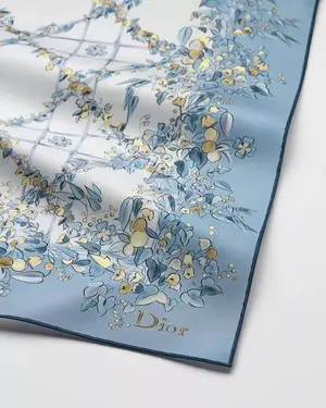 Dior Floral Cannage 90 Square Scarf