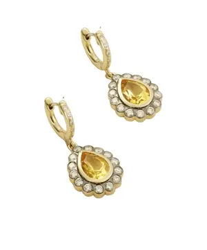 MARLO LAZ 14-karat Gold, Citrine And Diamond Earrings - Yellow