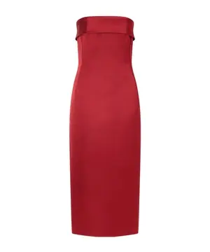 EMILIA WICKSTEAD Strapless Darted Duchess-satin Midi Dress - Red