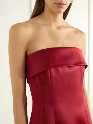 EMILIA WICKSTEAD Strapless Darted Duchess-satin Midi Dress