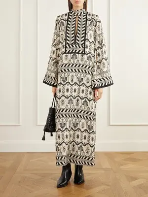 Johanna Ortiz Printed Jacquard Maxi Dress