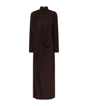 Johanna Ortiz Draped Gathered Stretch-jersey Maxi Dress