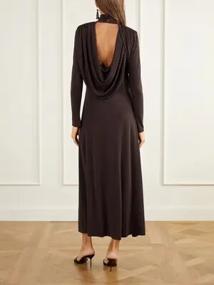Johanna Ortiz Draped Gathered Stretch-jersey Maxi Dress