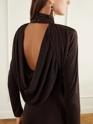 Johanna Ortiz Draped Gathered Stretch-jersey Maxi Dress