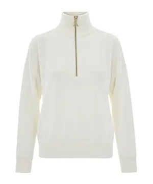 Patrizia Pepe Half-zip Stand Collar Knit Sweater
