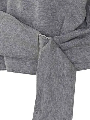 LANVIN Long-sleeve Tie-detail Sweatshirt - Gray