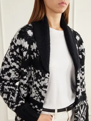 JAMES PERSE Intarsia-knit Wool-blend Cardigan
