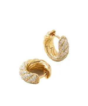 David Yurman 18-karat Gold Diamond Hoop Earrings