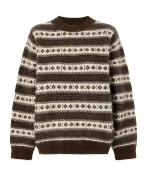 DÔEN Striped Intarsia-knit Wool Sweater