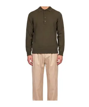 Zegna Long-sleeve Polo Shirt - Dark Green