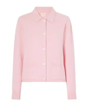 Daughter Wool Polo Cardigan - Pink