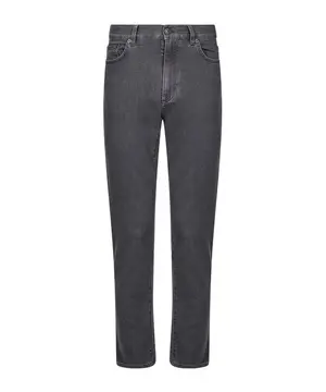 Zegna Logo-patch Straight-leg Jeans - Gray