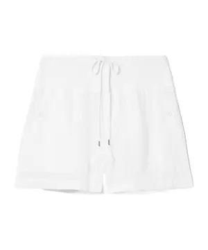 JAMES PERSE Jersey-trimmed Linen Shorts - White