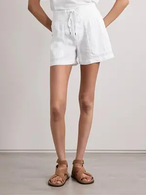 JAMES PERSE Jersey-trimmed Linen Shorts