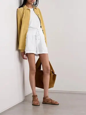 JAMES PERSE Jersey-trimmed Linen Shorts