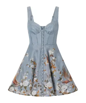 Zimmermann Floral-print Crepe De Chine Mini Dress