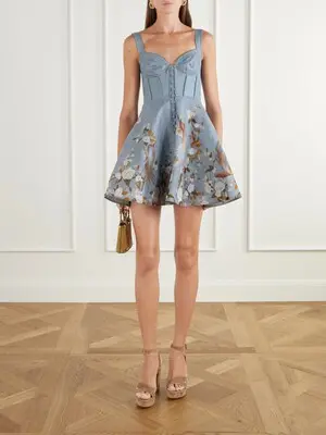 Zimmermann Floral-print Crepe De Chine Mini Dress