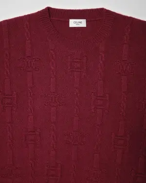 Celine Oversized Crewneck Sweater In Cashmere Chains Triomphe