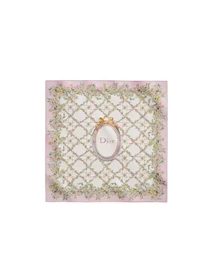 Dior Floral Cannage 90 Square Scarf - Pink