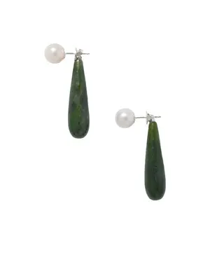SOPHIE BUHAI Silver, Jade And Pearl Earrings