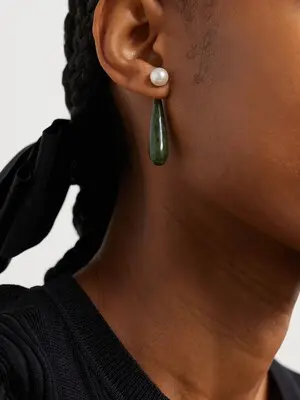 SOPHIE BUHAI Silver, Jade And Pearl Earrings