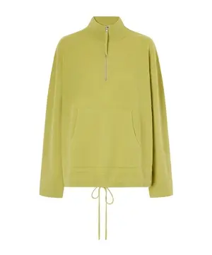 LESET Drawstring Wool Half-zip Sweatshirt - Green