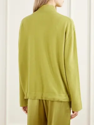 LESET Drawstring Wool Half-zip Sweatshirt