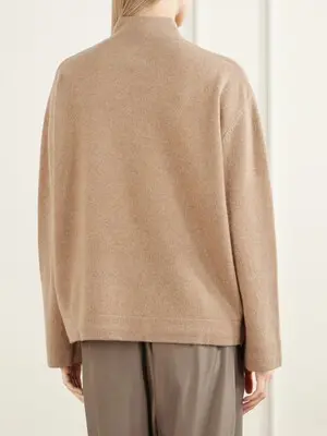 LESET Jesse Drawstring Wool Half-zip Sweatshirt - Nude