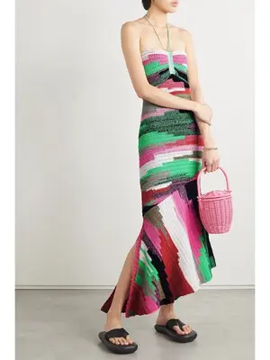 A.L.C. Crocheted Cotton Halterneck Midi Dress