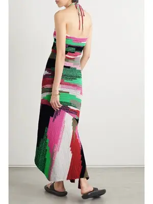 A.L.C. Crocheted Cotton Halterneck Midi Dress