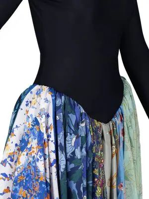 MARINE SERRE Satin Scarves Long Dress