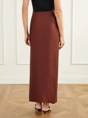 RUOHAN Wrap-effect Satin-jacquard Maxi Skirt