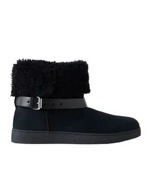 Isabel Marant Étoile Buckled Leather And Shearling-trimmed Suede Ankle Boots