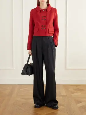 EMILIA WICKSTEAD Cropped Darted Birdseye Jacket