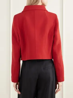 EMILIA WICKSTEAD Cropped Darted Birdseye Jacket