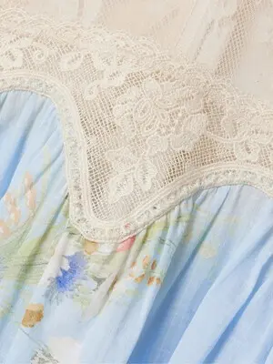 Zimmermann Lace-trimmed Floral-print Cotton-voile Blouse