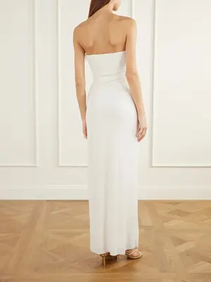 Cult Gaia Strapless Embellished Stretch-crepe Maxi Dress