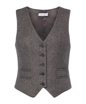Gabriela Hearst Coleridge Herringbone Cashmere And Wool Vest - Black