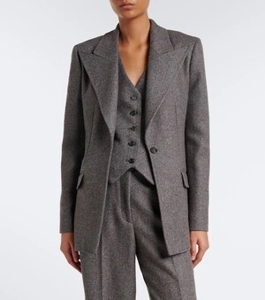 Gabriela Hearst Coleridge Herringbone Cashmere And Wool Vest