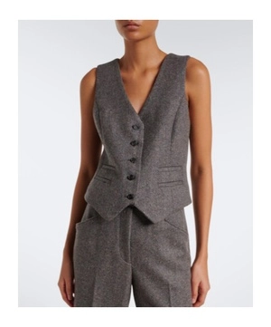 Gabriela Hearst Coleridge Herringbone Cashmere And Wool Vest