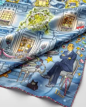 Dior Noël À Montaigne 90 Square Scarf