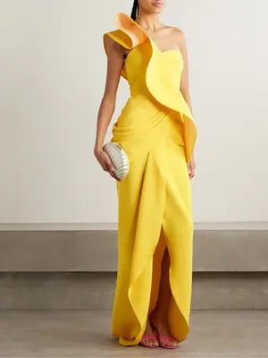 Maticevski One-shoulder Draped Crepe Gown