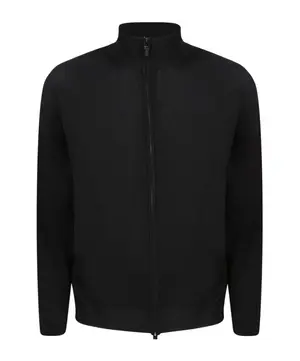 Canali Zip Cardigan - Black